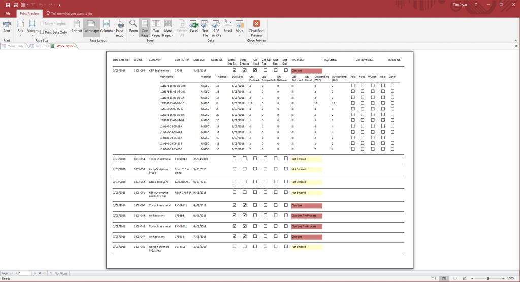 Recent Projects - Access Guru - Microsoft Access Project